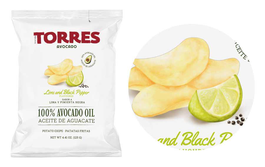Torres Avocado Potato Chips with Lime and Black Pepper Flavor, by ...